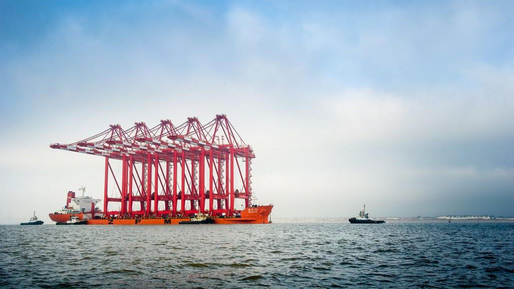 Ship-To-Shore Cranes Arrive In Mersey Ship-To-Shore Cranes Arrive In Mersey